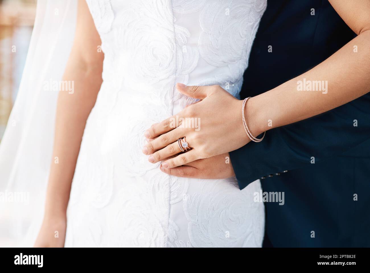 Woman showing off wedding ring hi-res stock photography and images - Alamy