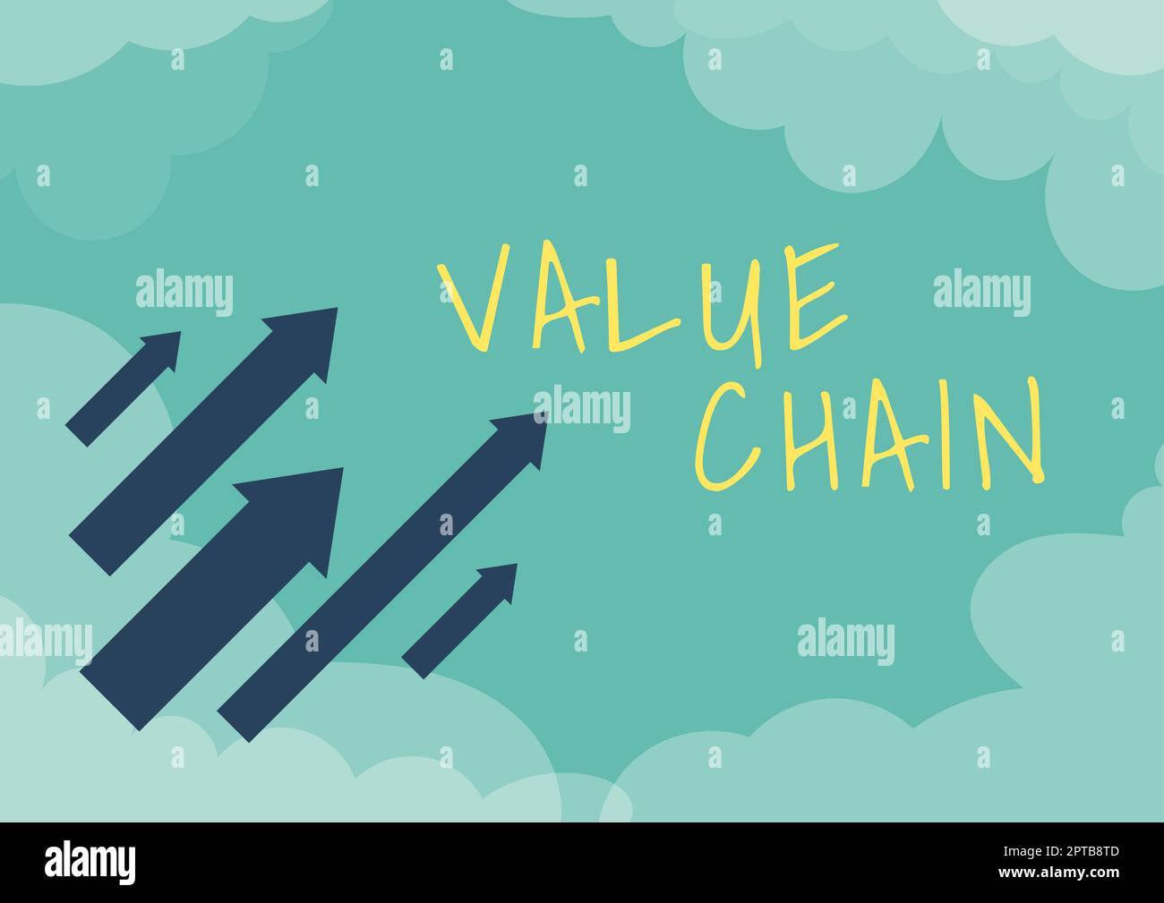 Sign displaying Value Chain, Word for Request to support assistance ...