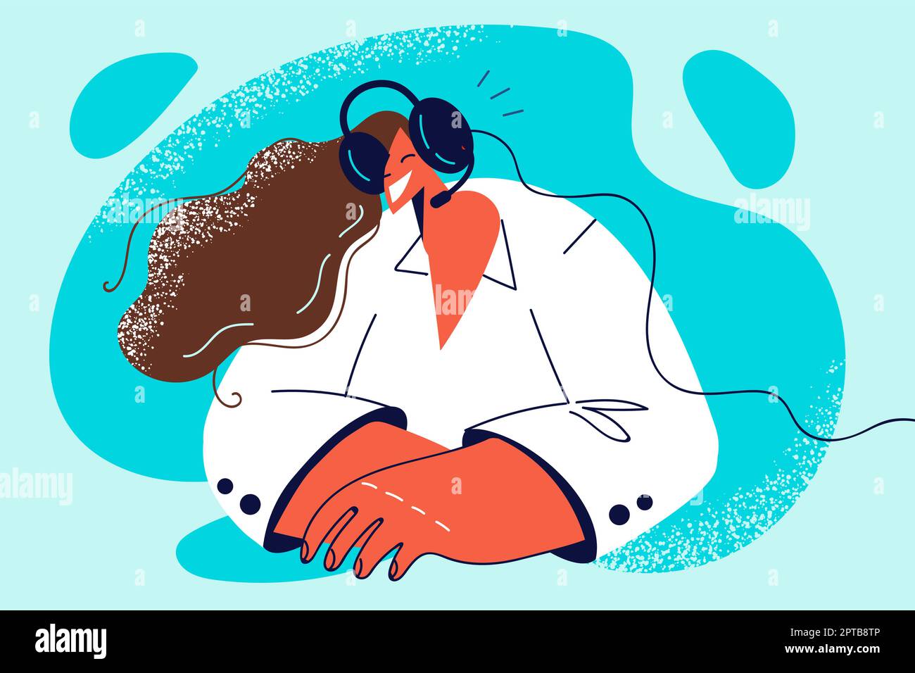 Smiling telemarketing customer service Stock Vector Images - Alamy