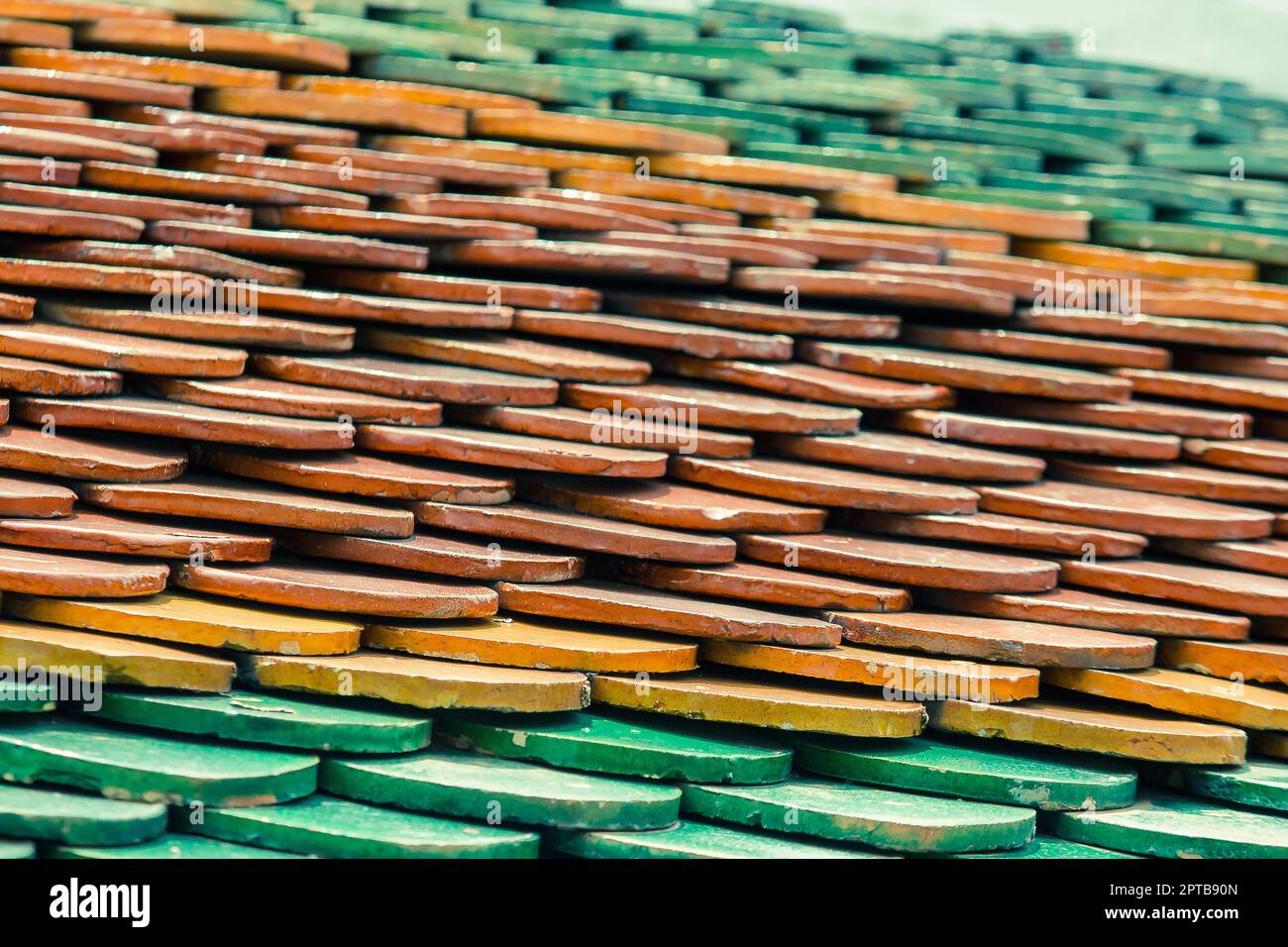 Roof tiles are made of clay layers that are stacked in multiple layers ...