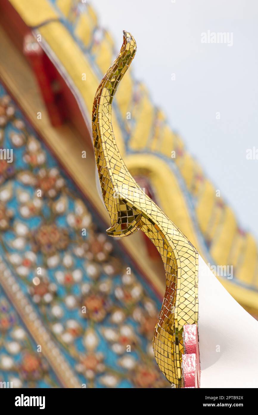 The form of gable apex on the roof of a beautiful Thai temple Stock ...