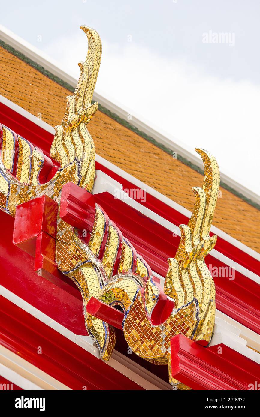 The form of gable apex on the roof of a beautiful Thai temple Stock ...