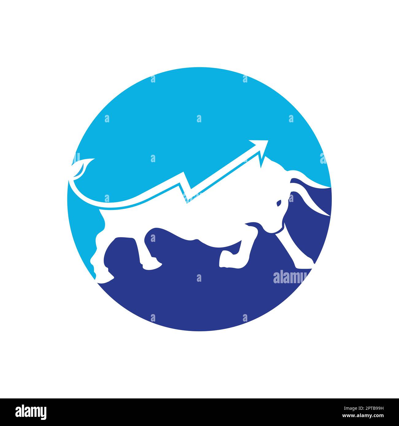 Financial bull logo design. Trade Bull Chart, finance logo. Economy ...