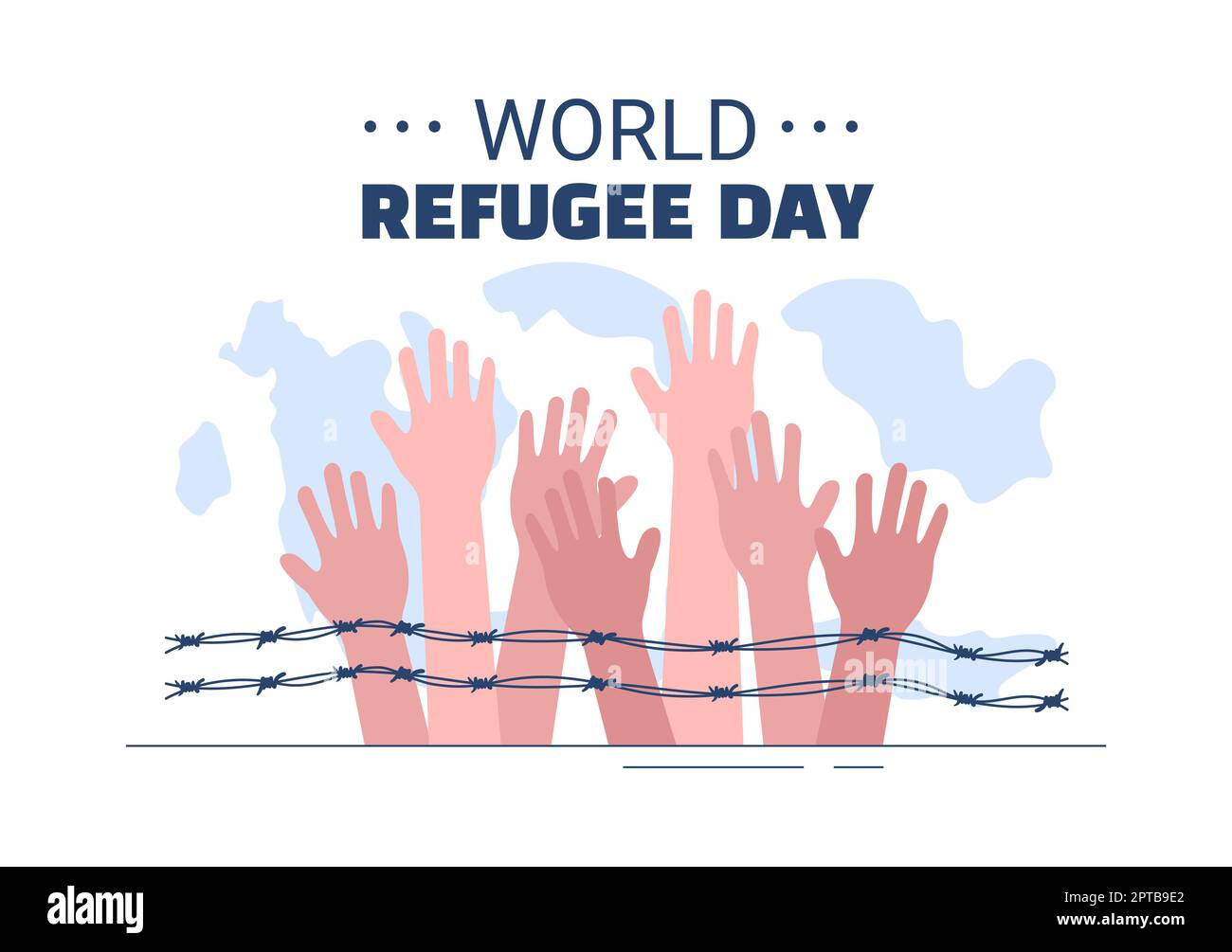 World Refugee Day Template Hand Drawn Cartoon Flat Illustration with ...