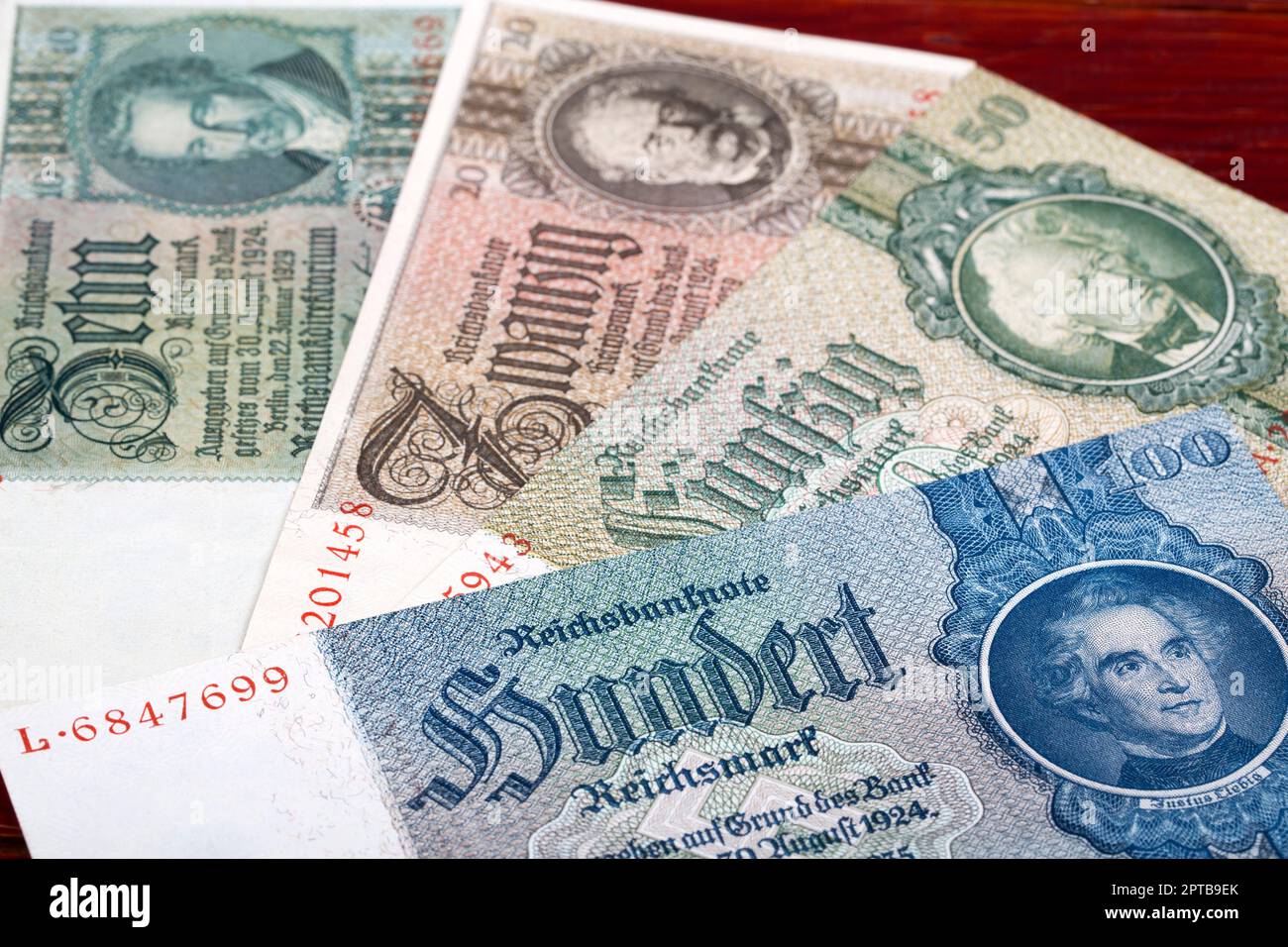 Old Germany money - Reichsmark - a business background Stock Photo - Alamy
