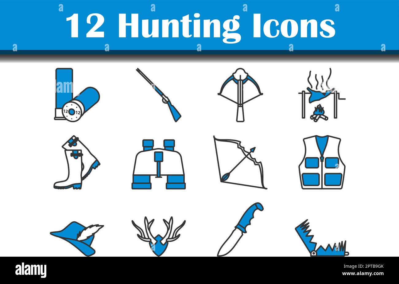 Hunting Icon Set Stock Vector Image & Art - Alamy