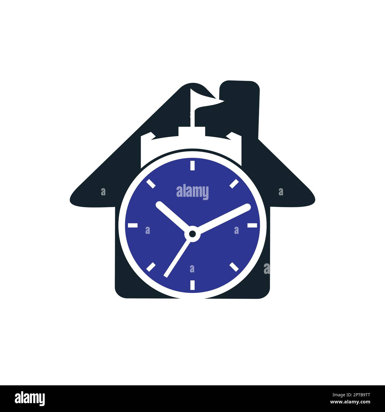 Clock castle vector logo design Stock Vector Image & Art - Alamy