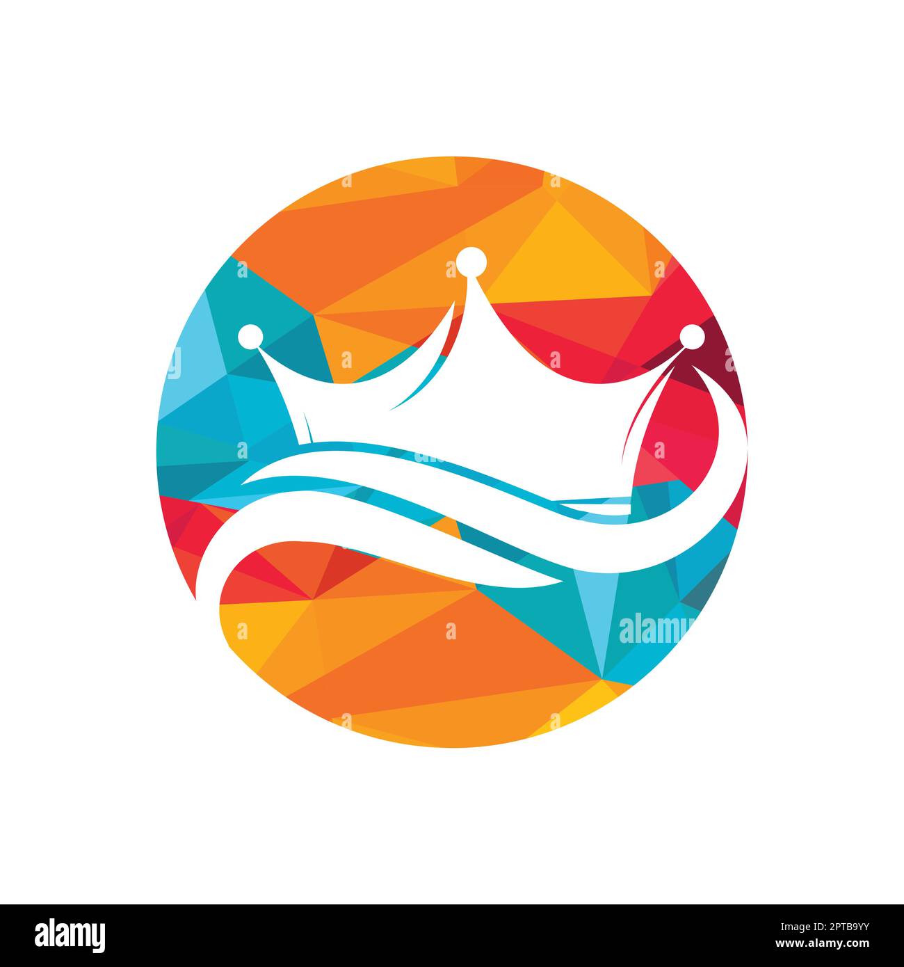 Wave king vector logo design. Water sea waves and crown vector design ...