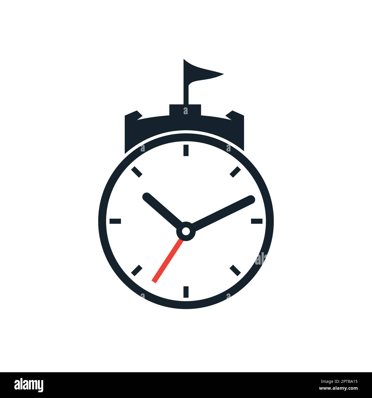 Clock castle vector logo design Stock Vector Image & Art - Alamy