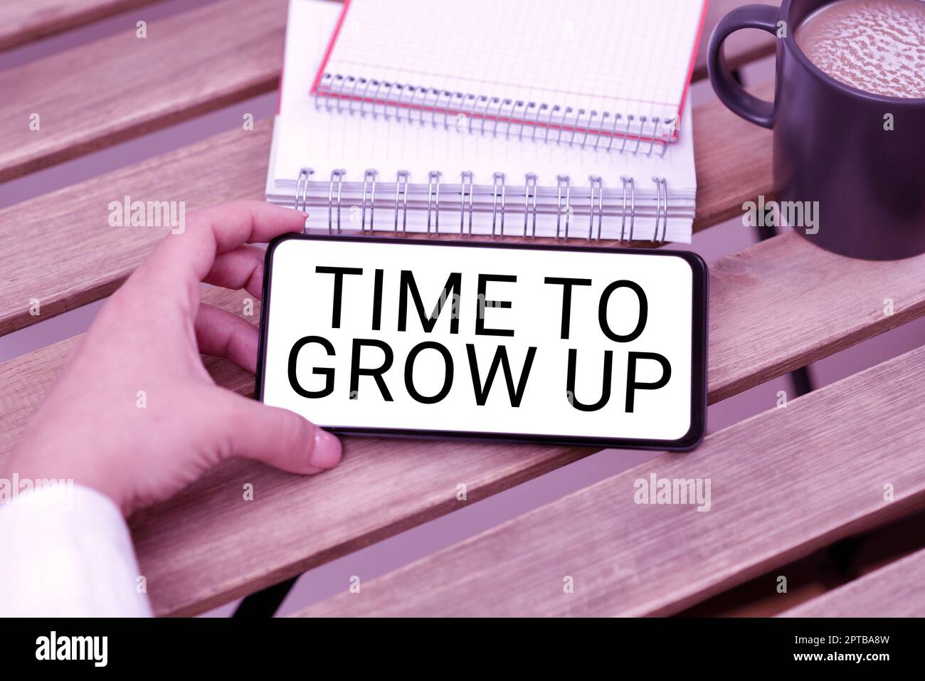 Text showing inspiration Time To Grow Upknowing that you are mature ...