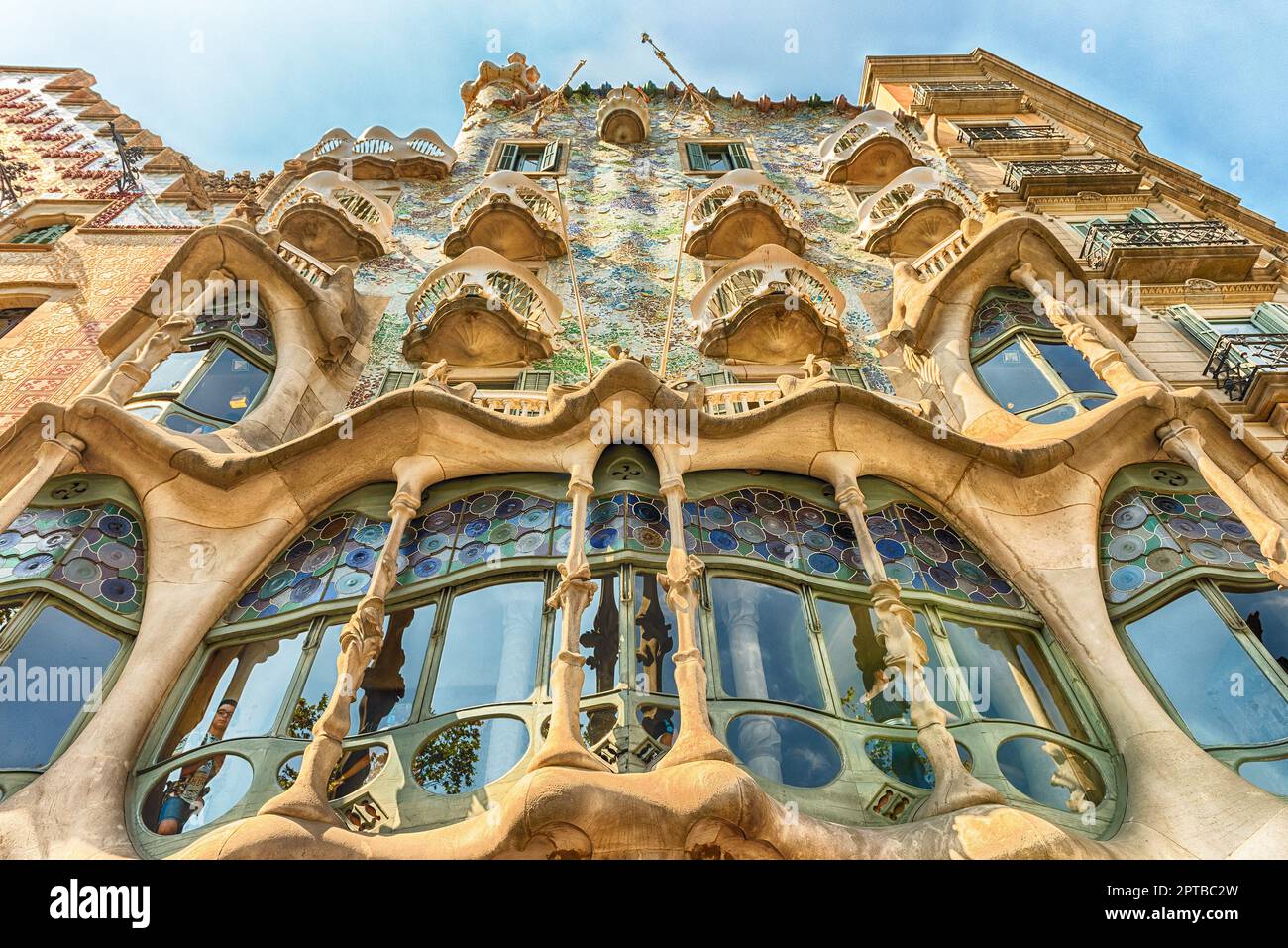 BARCELONA - AUGUST 9: Facade of the modernist masterpiece Casa Batllo ...