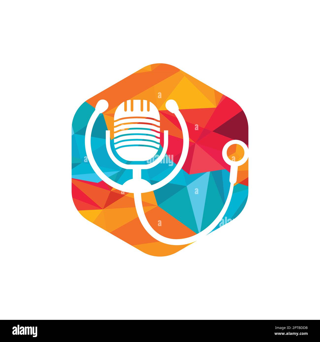 Doctor podcast vector logo design. Stethoscope and microphone ...