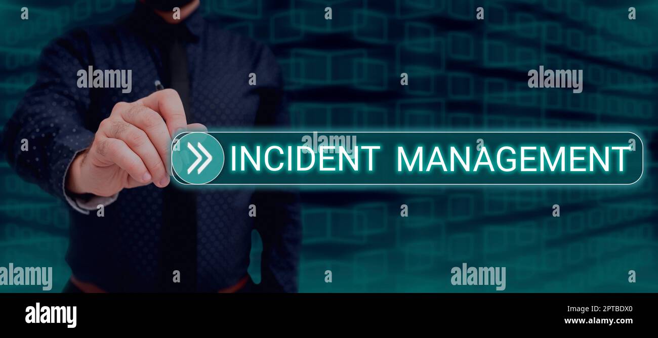 Hand writing sign Incident Management, Concept meaning Existing ...