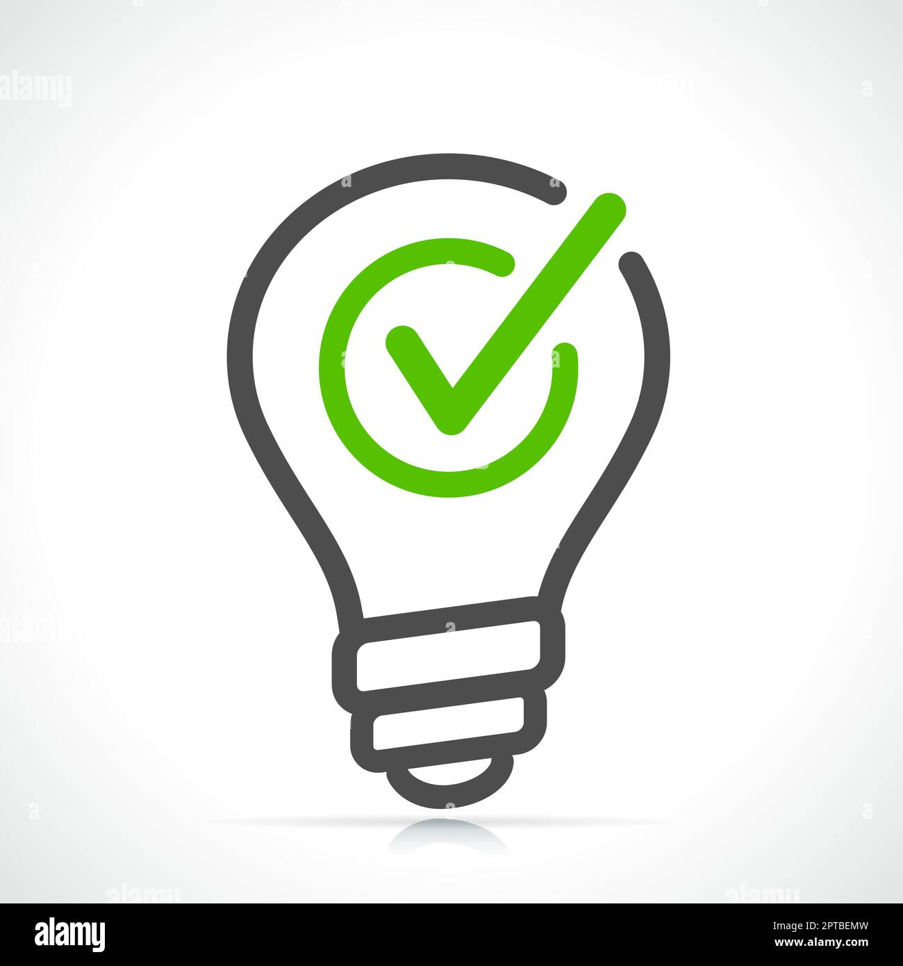 Lightbulb check mark icon hi-res stock photography and images - Alamy