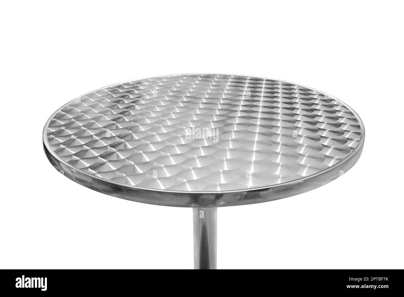 metal table isolated on white background Stock Photo - Alamy
