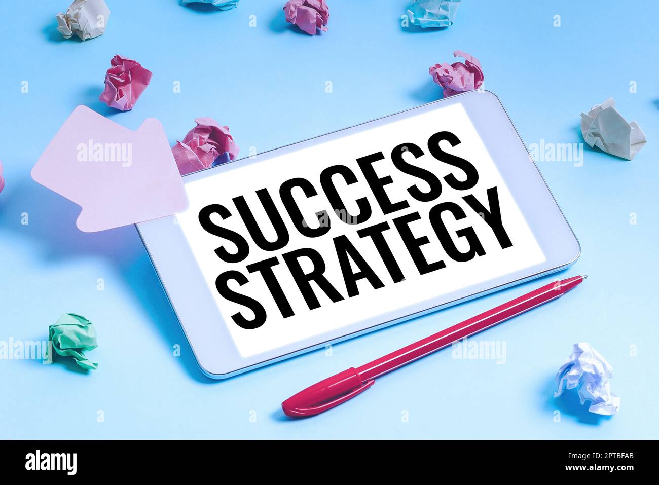 Handwriting text Success Strategy, Business overview provides guidance ...