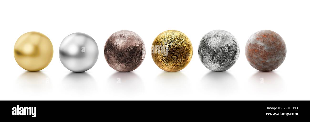 isolated steel metal ball on white background. 3d render Stock Photo ...