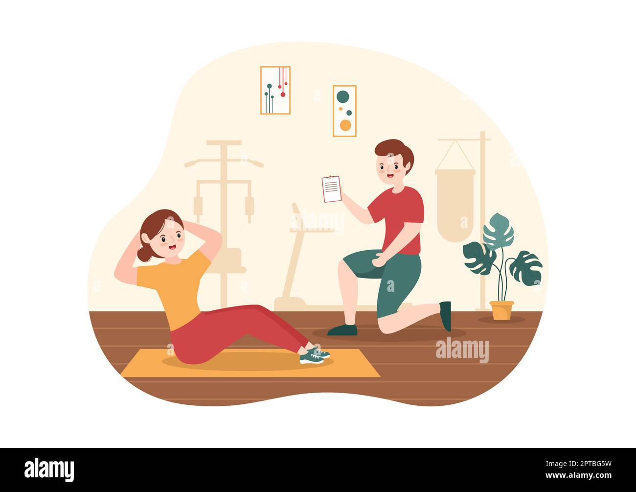 Personal trainer cartoon Cut Out Stock Images & Pictures - Alamy