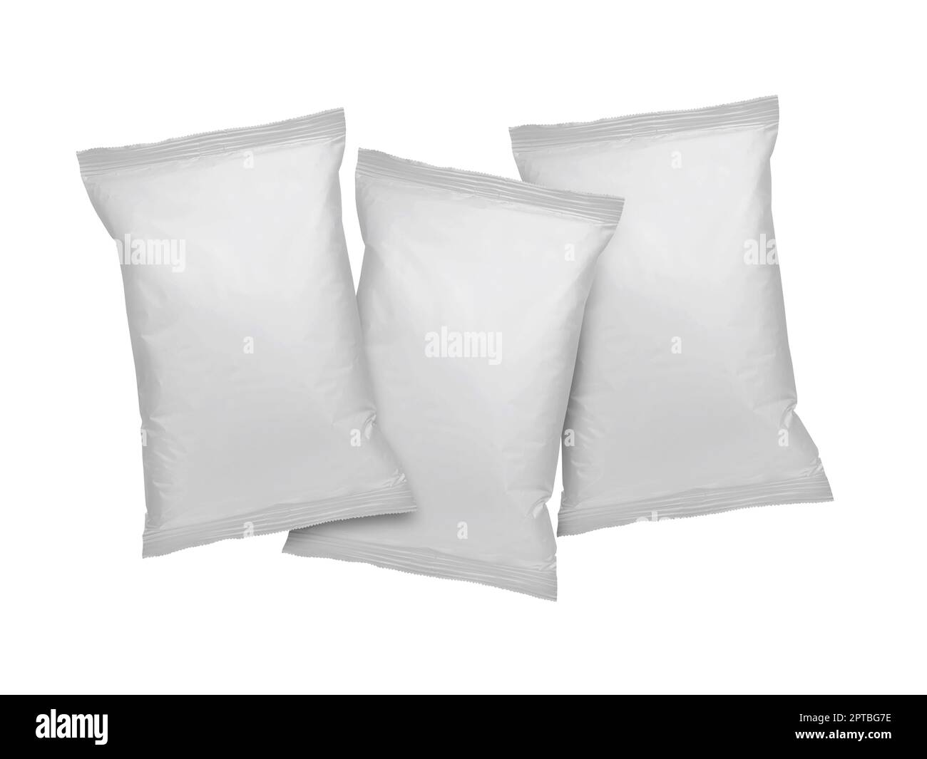 White foil food package mockup, template for design use Stock Photo - Alamy