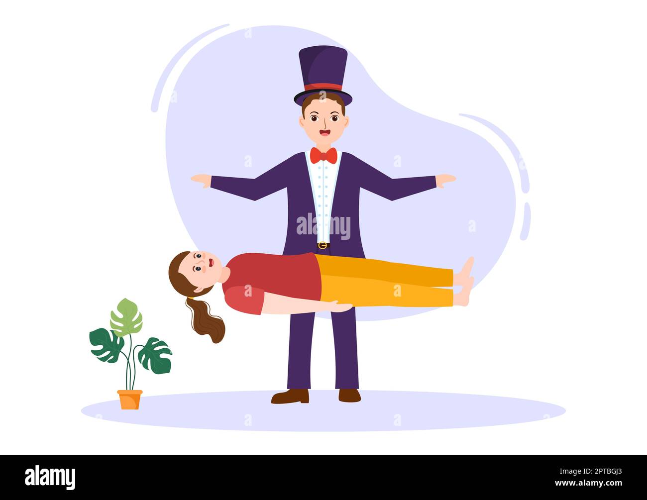 Magician Illusionist Conjuring Tricks and Waving a Magic Wand above his ...