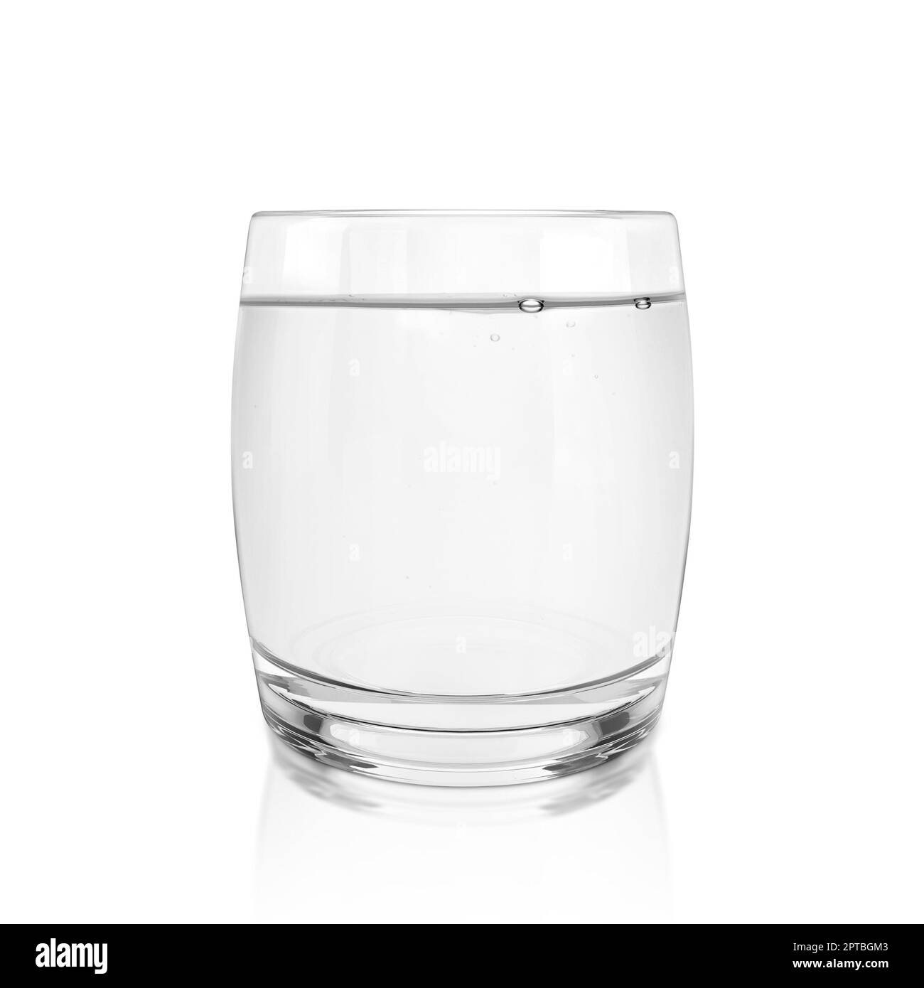 Empty glass and glass with water isolated on white background. 3d ...