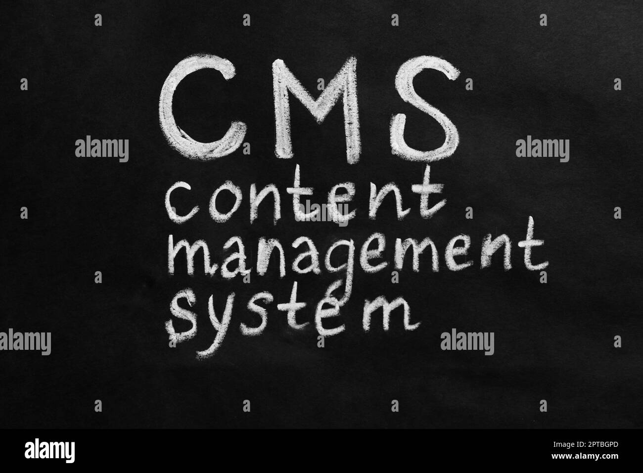 Abbreviation CMS (Content Management System) on black background Stock ...