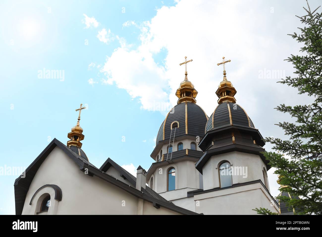 Beautiful golden domes church against hi-res stock photography and ...