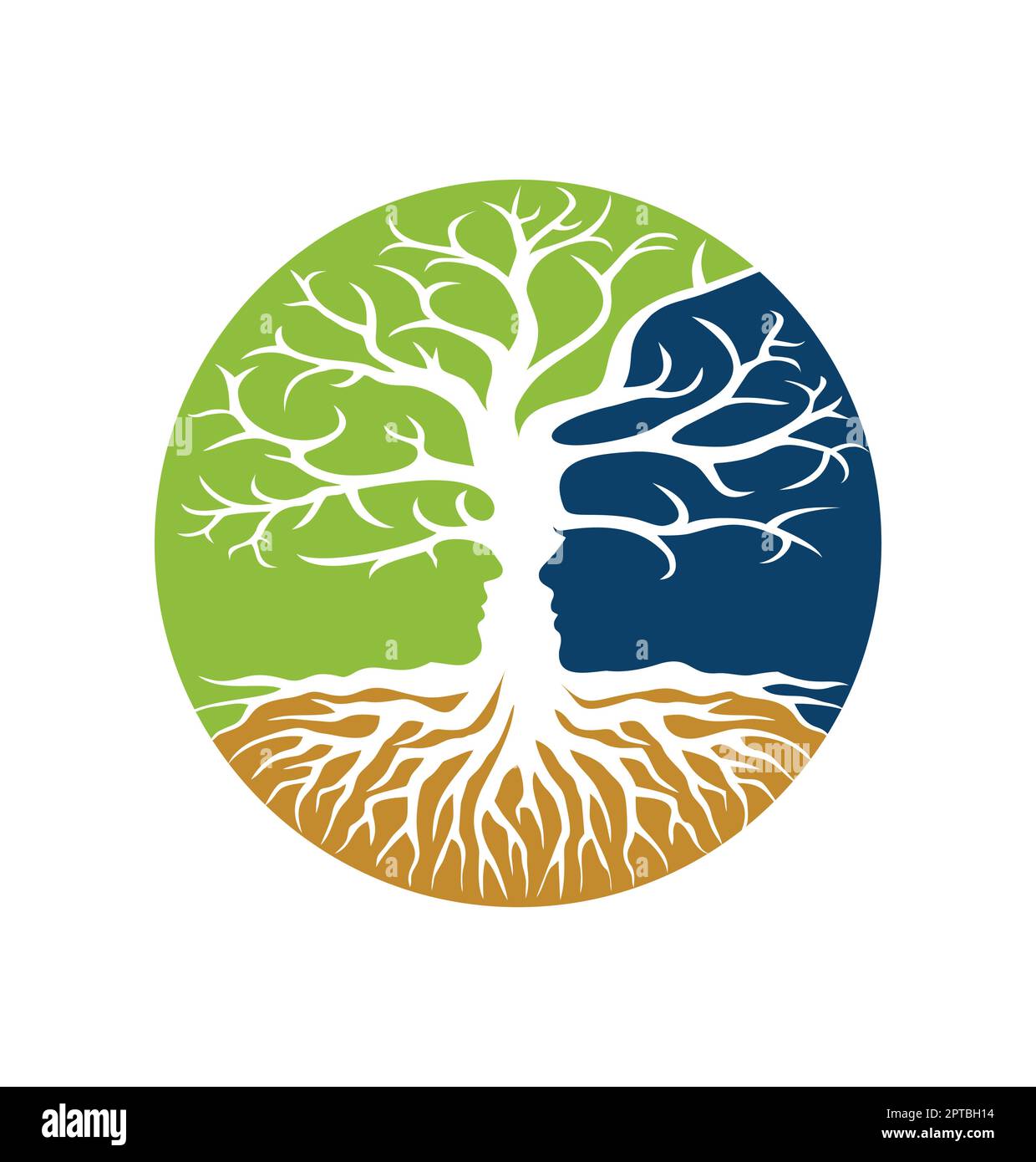 Human head and tree illustration Stock Vector Images - Alamy