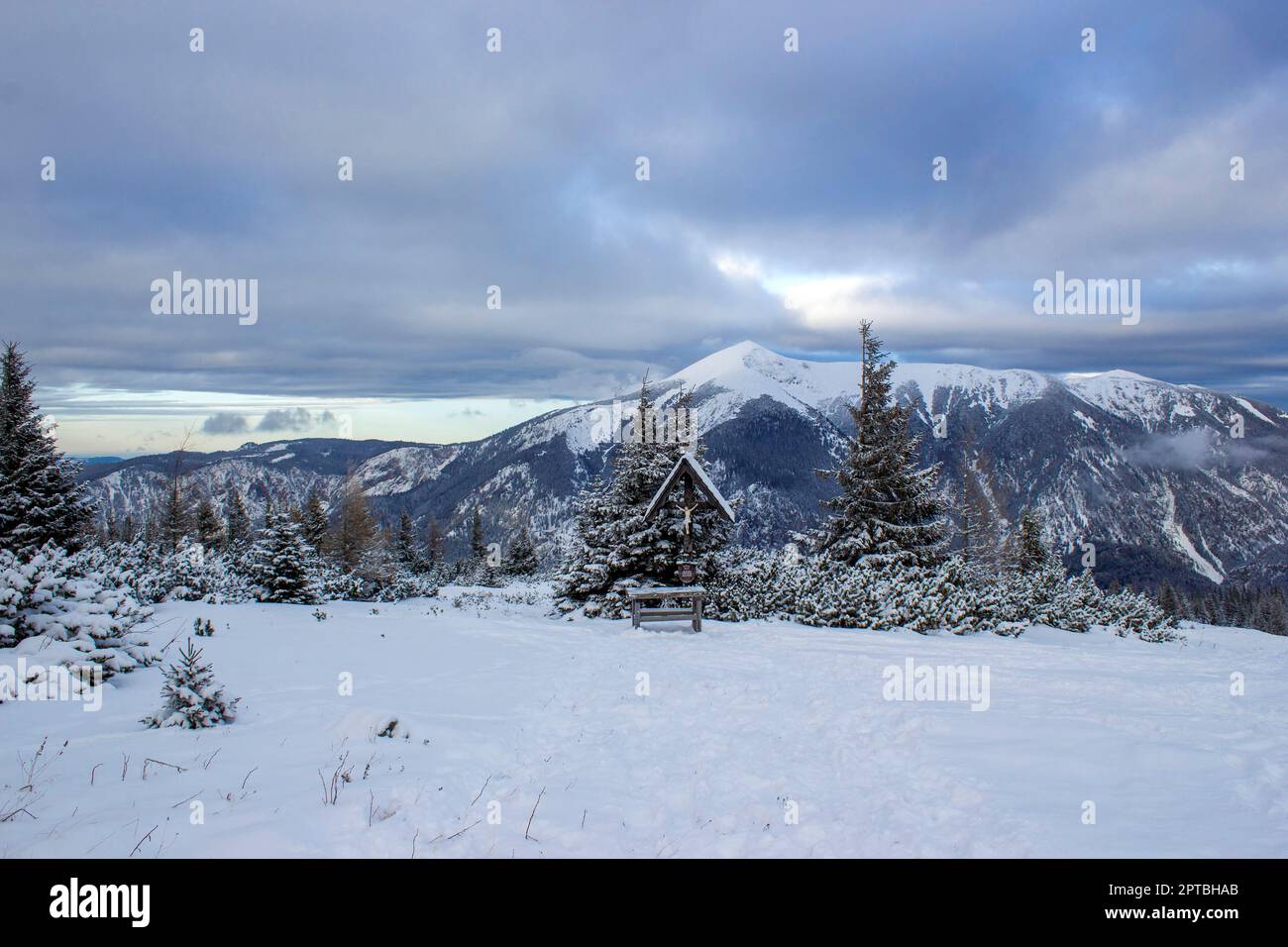 Winter landscape - Rax Mountain in the Austrian Alps, Lower Austria ...