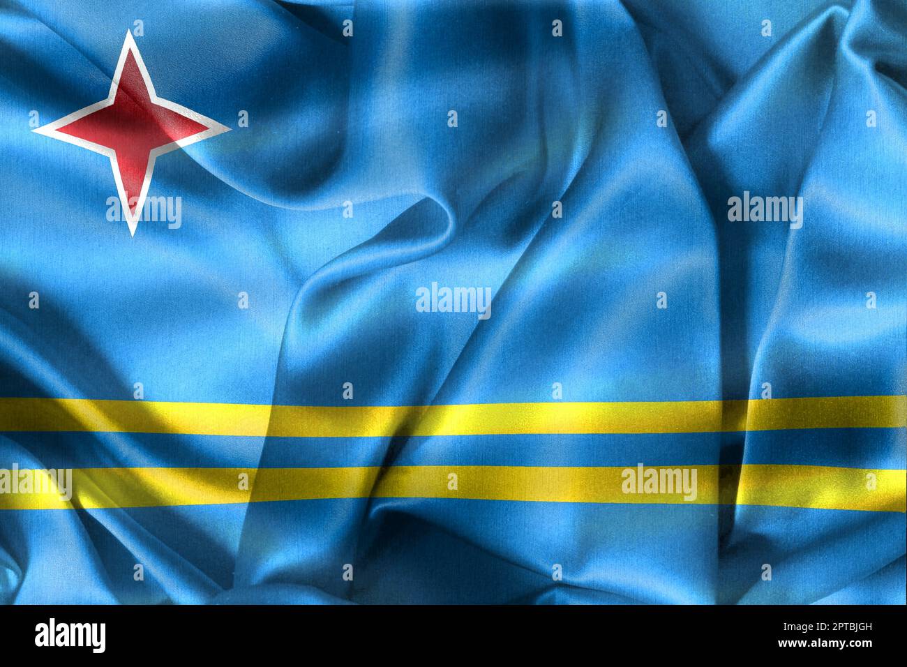 Aruba flag - realistic waving fabric flag Stock Photo - Alamy
