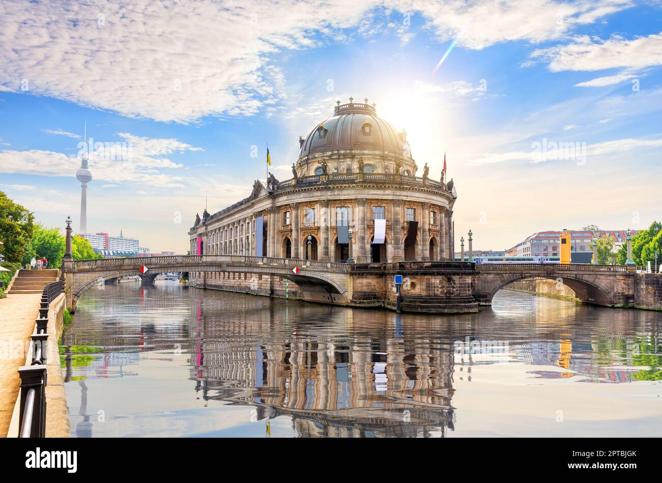 Museum Island on the Spree view of the bridges at sunny day, Berlin ...