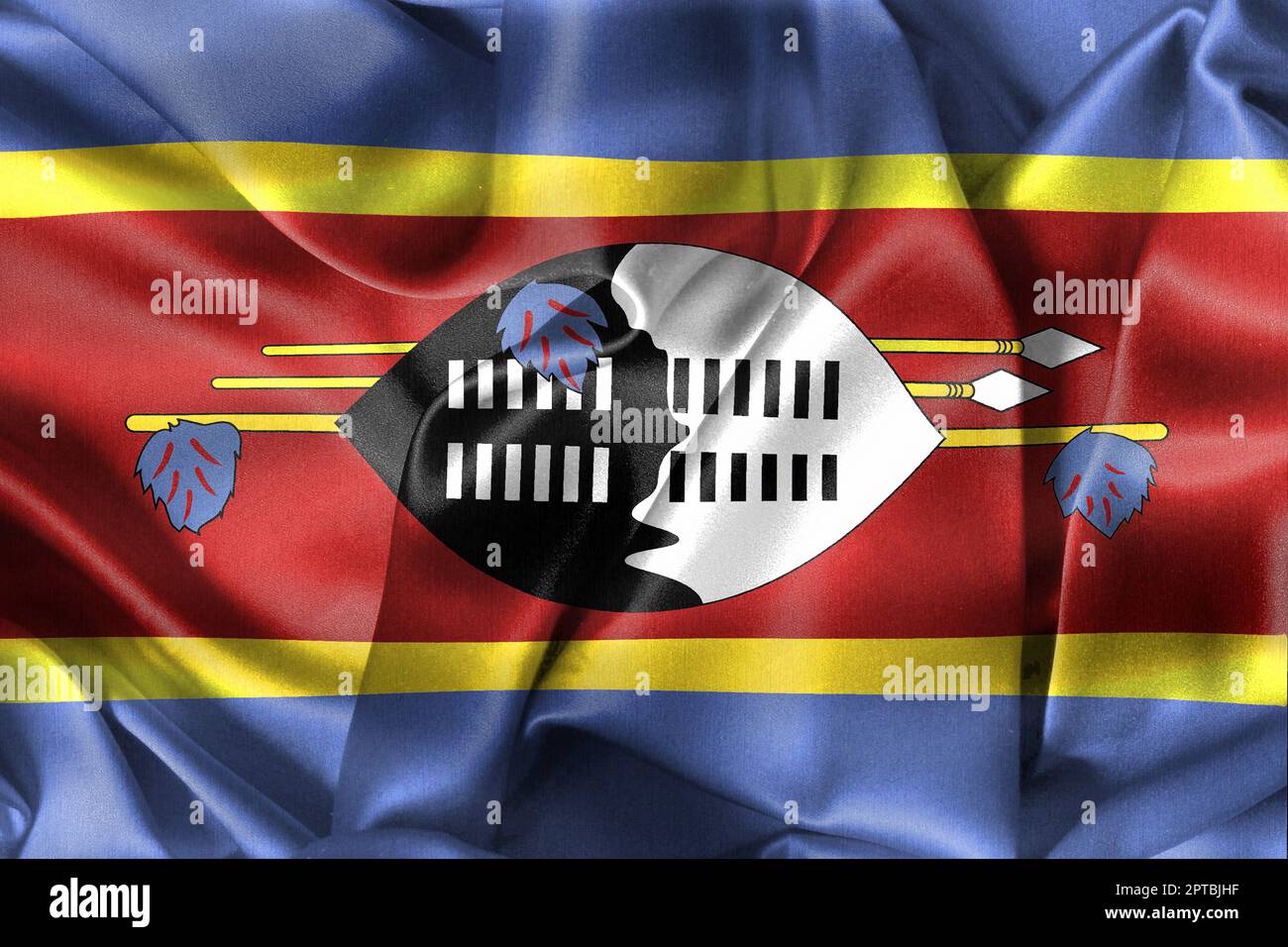 3D-Illustration of a Eswatini flag - realistic waving fabric flag Stock ...