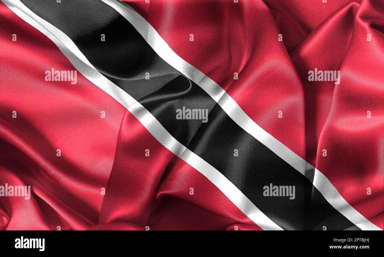 3D-Illustration of a Trinidad and Tobago flag - realistic waving fabric flag Stock Photo - Alamy
