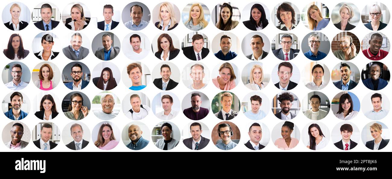 People Face Avatar Collage. Diverse Headshot Photos Stock Photo - Alamy