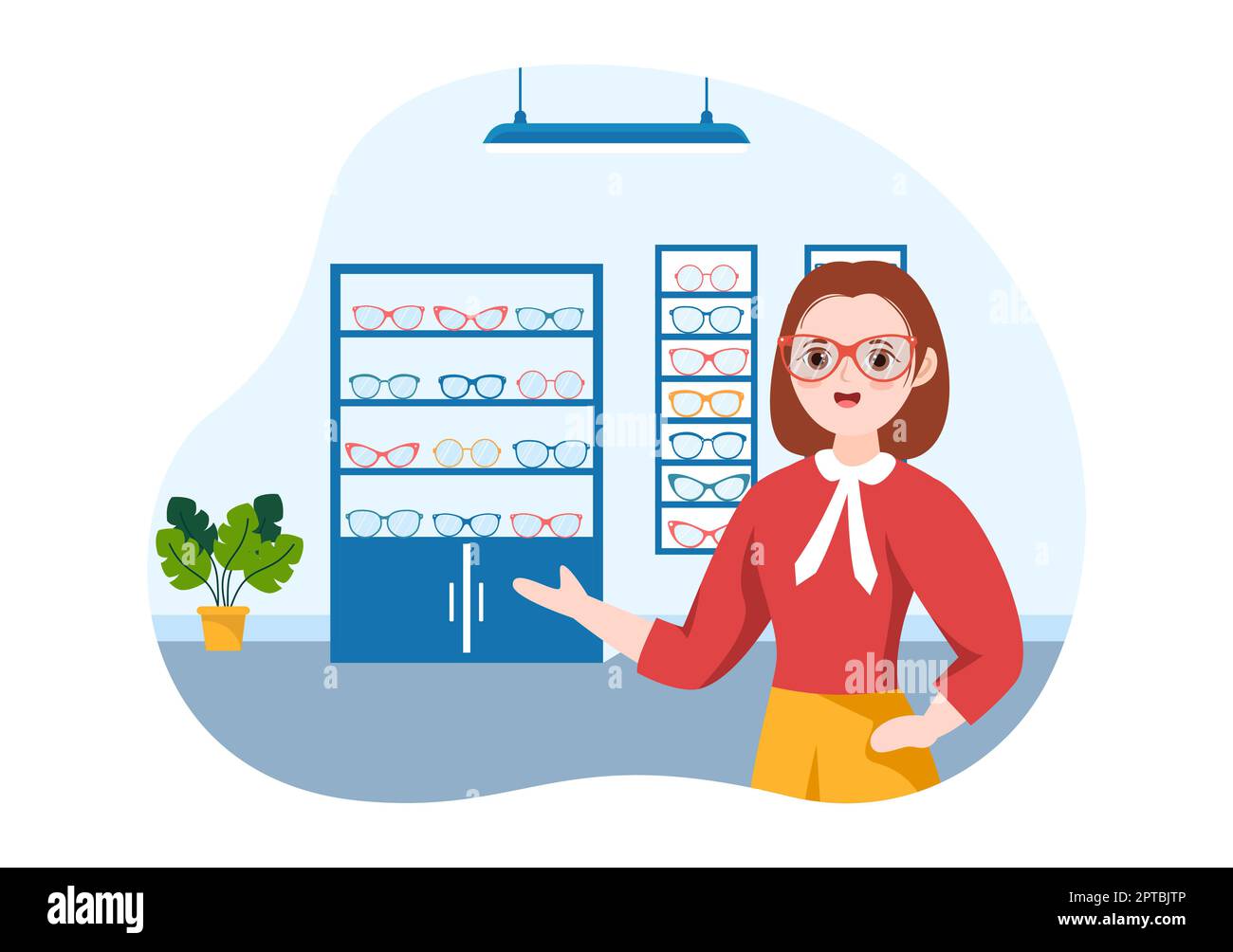 Eye Glasses Store or Optical Shop with Accessories, Optician, Checking ...