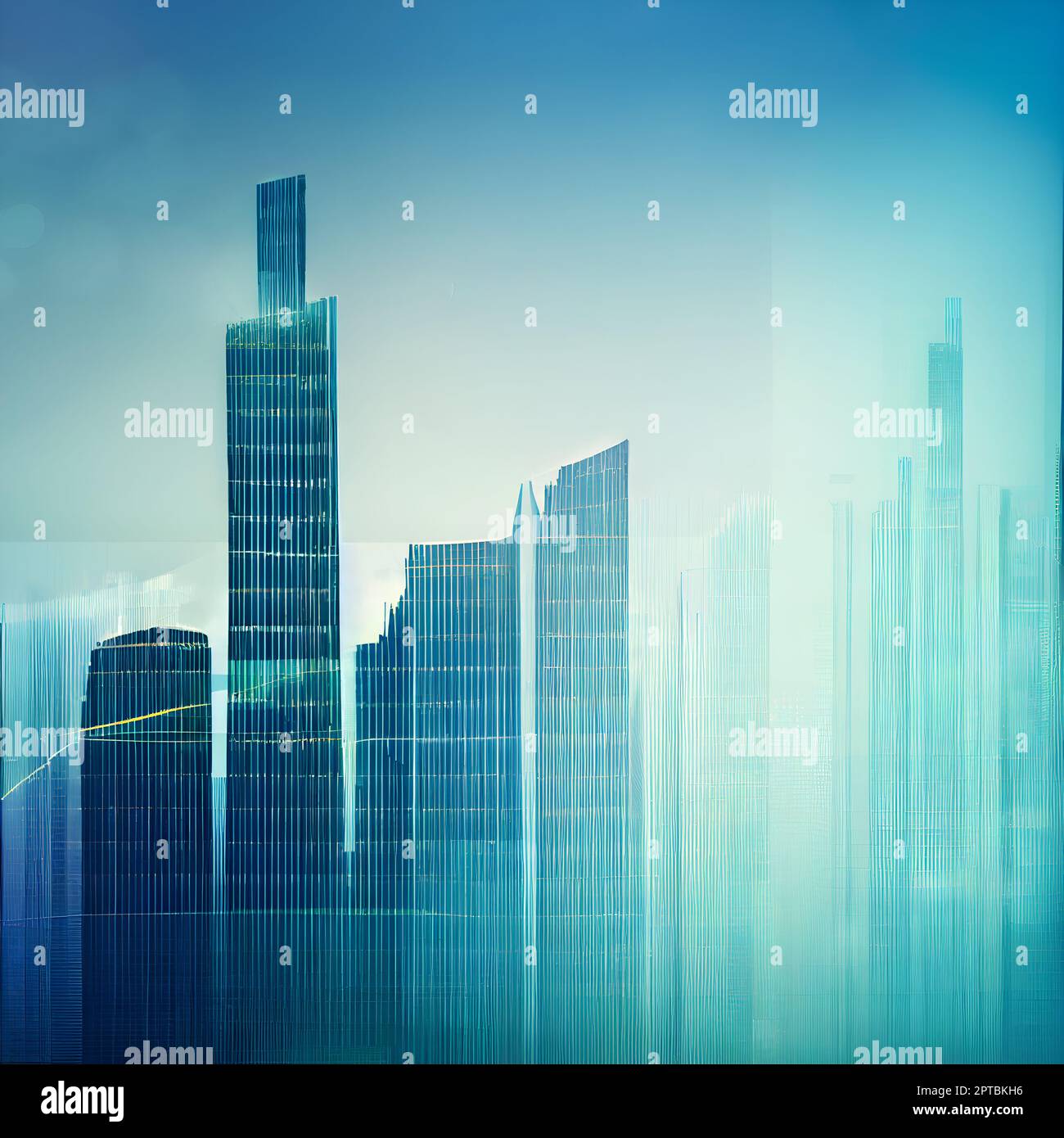 Cityscape sketch, simple modern minimalistic style. 3D rendering Stock ...