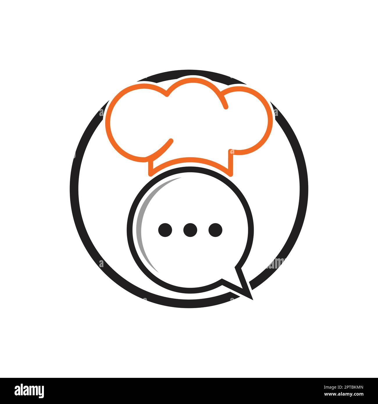 Chef talk vector logo design. Illustration of hat cooker and chat ...