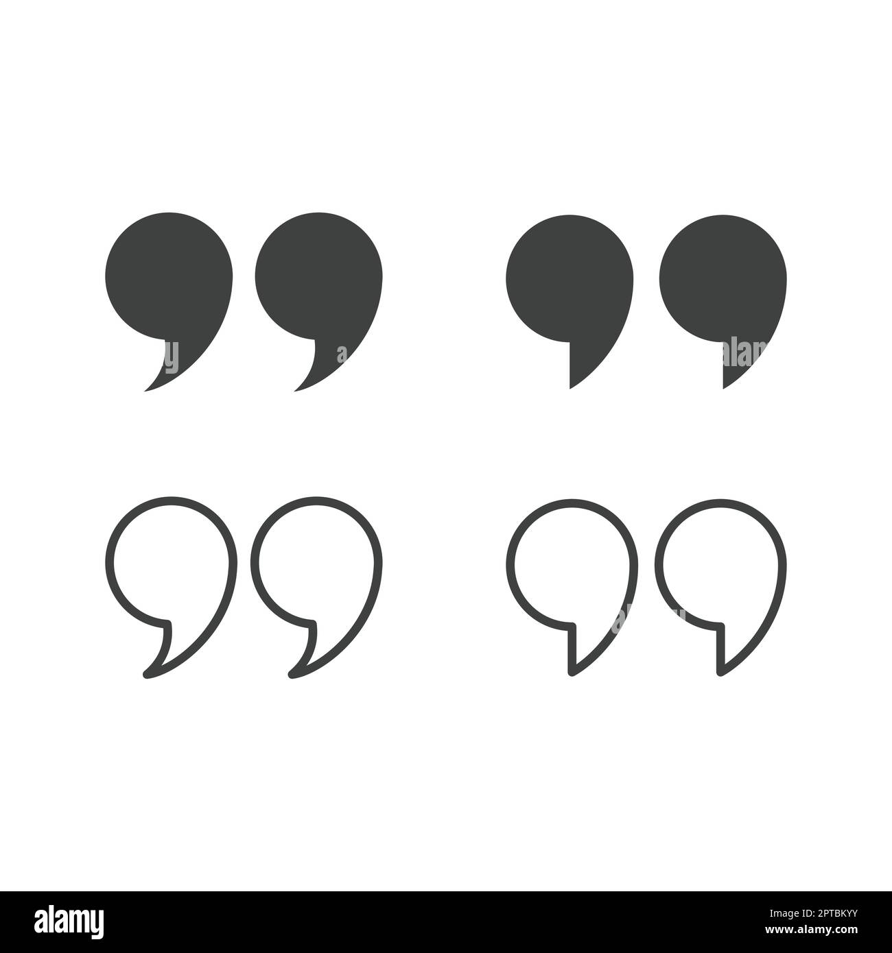 Quotes, quotation marks black isolated vector icon set Stock Vector ...