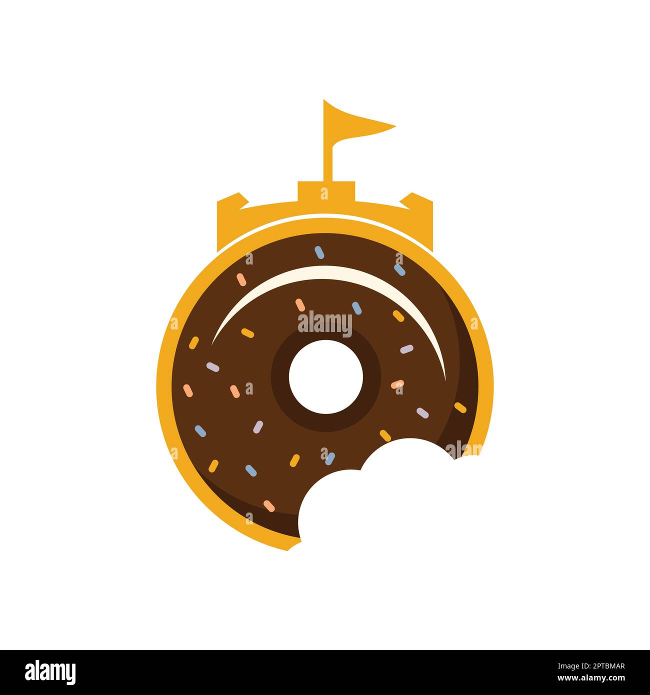 Donut fort vector logo design. Castle bakery logo concept Stock Vector ...