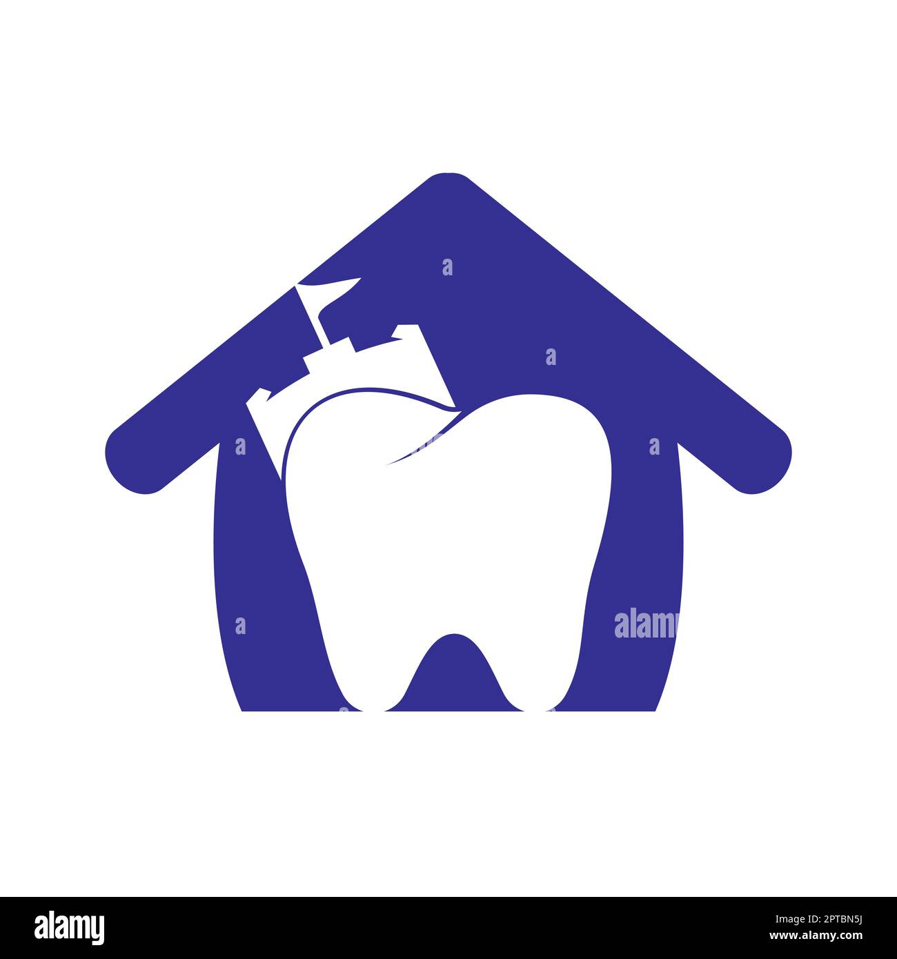 Castle tooth logo template. Dentist fort vector logo design Stock ...