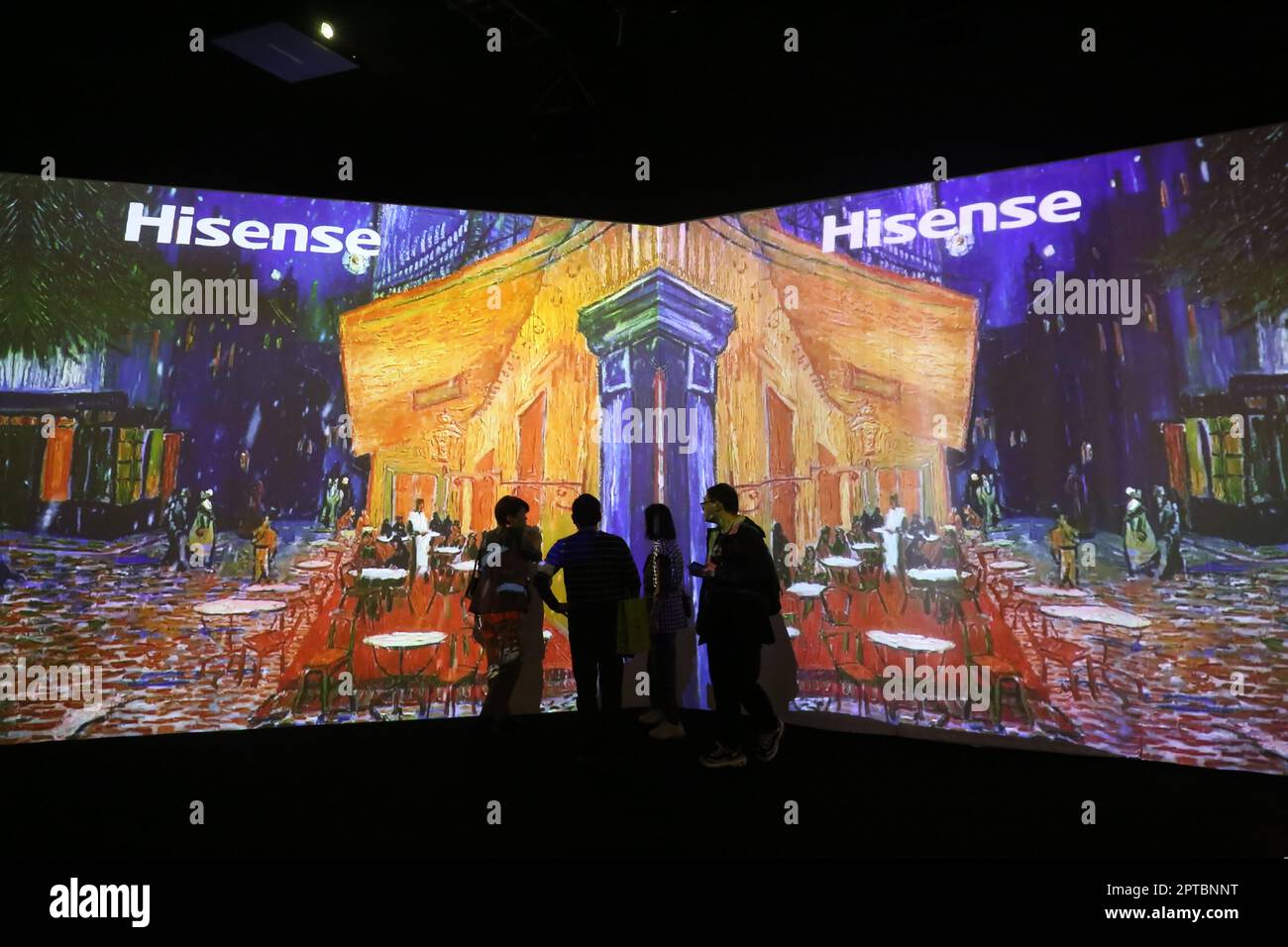 SHANGHAI, CHINA - APRIL 27, 2023 - Visitors visit Hisense booth at the ...