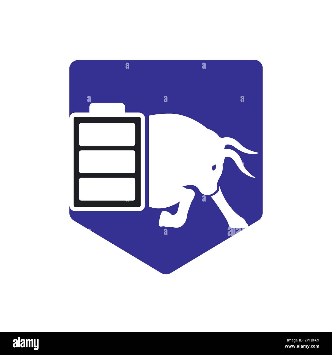 Bull Battery vector logo design template. Strong energy logo concept ...
