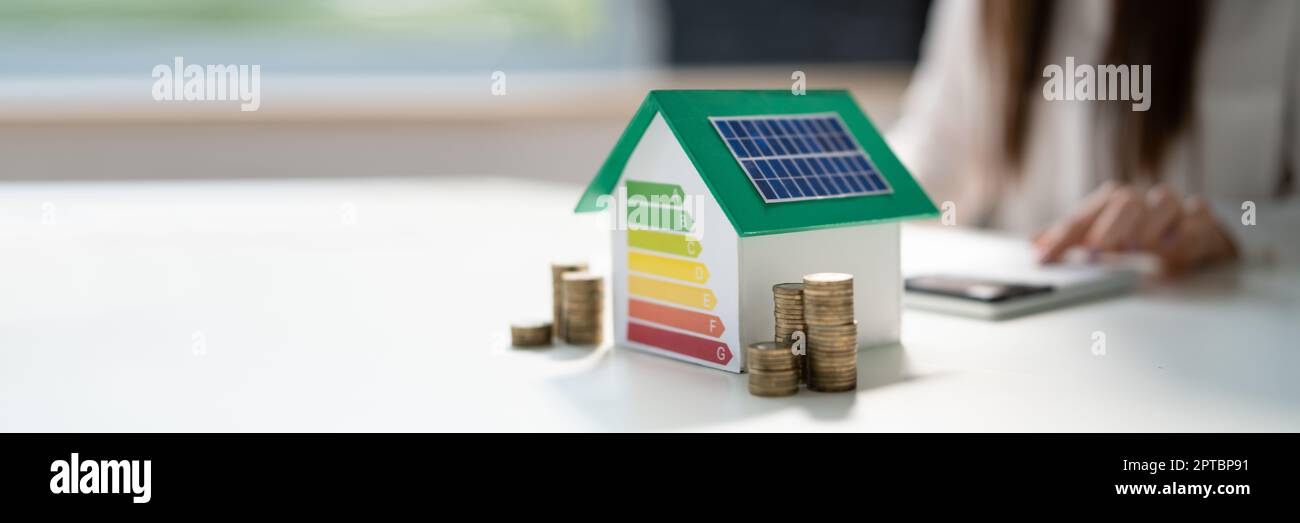 Energy Efficient House House Audit And Rate Label Stock Photo - Alamy