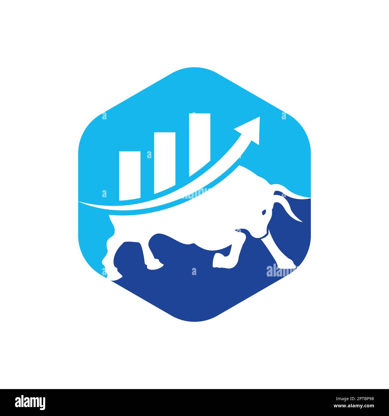 Financial bull logo design. Trade Bull Chart, finance logo. Economy ...