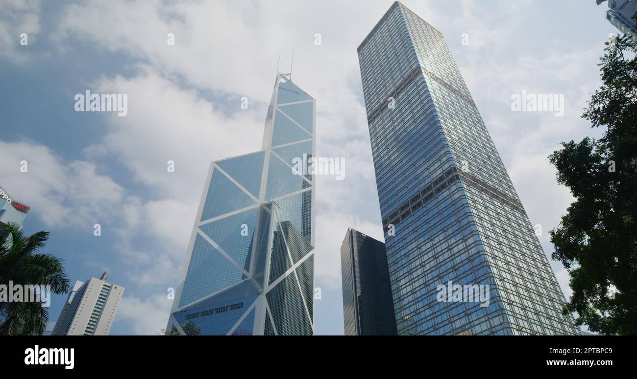 Blue skyscraper from below angle Stock Photo - Alamy