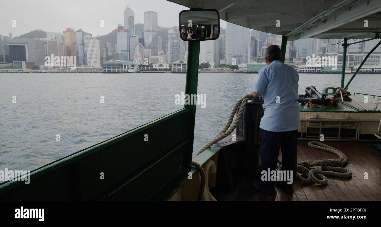 Hong Kong 14 April 2021: Ferry from tsim sha tsui to central Stock ...