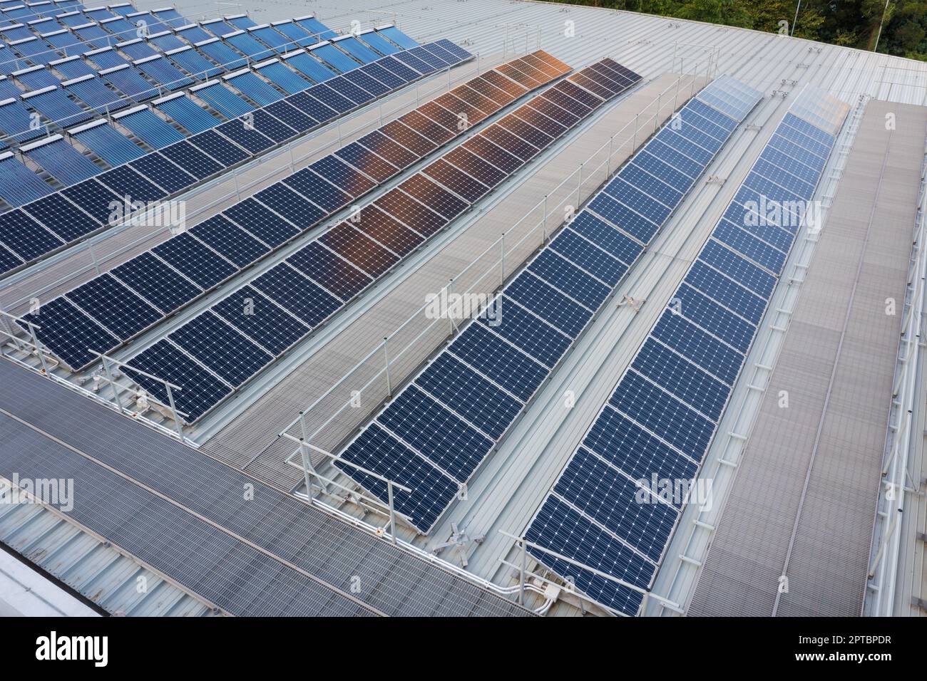 Top down view of Solar energy system panel on roof top Stock Photo - Alamy