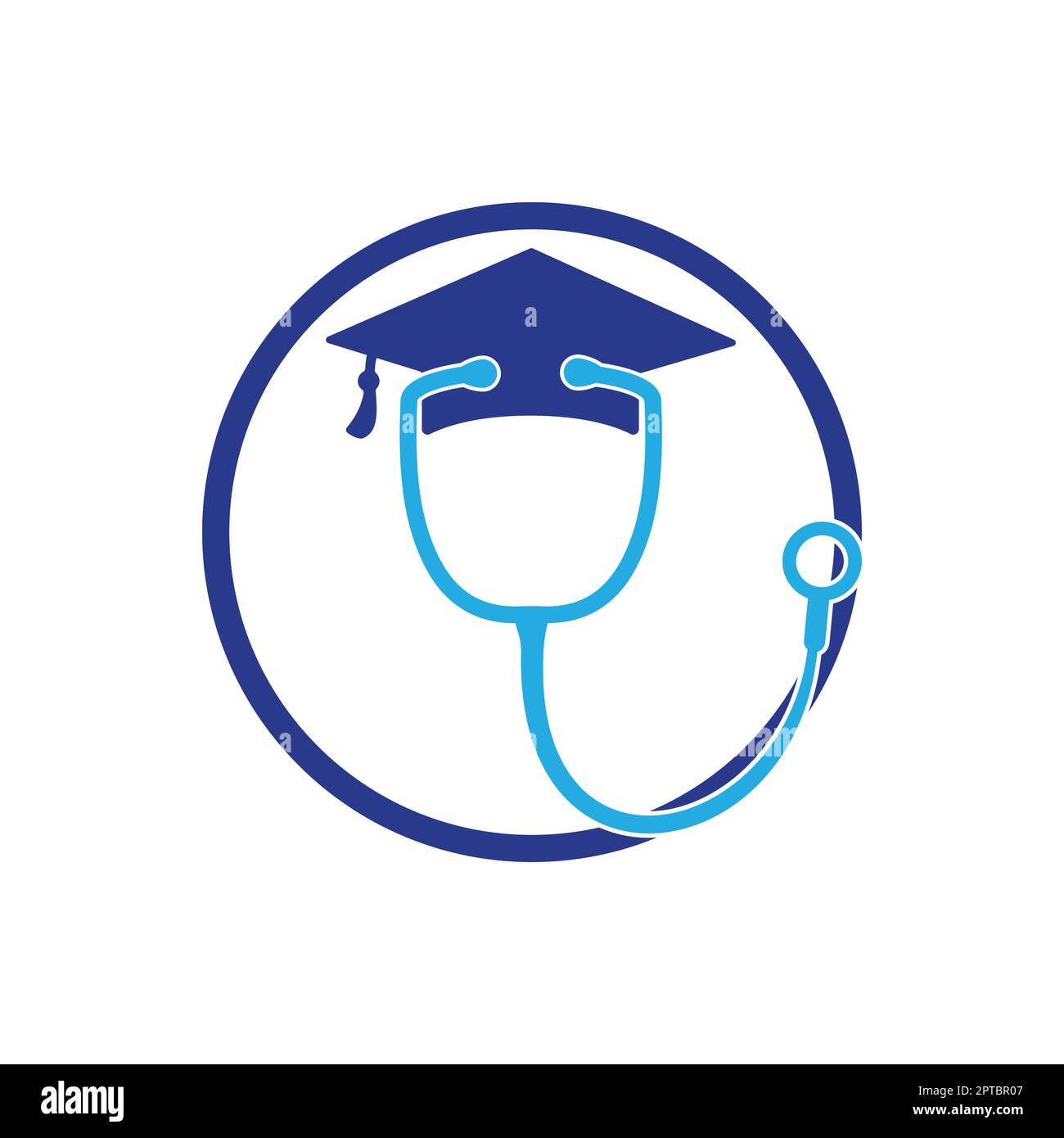 Medical student vector logo template. Graduation cap combined with ...