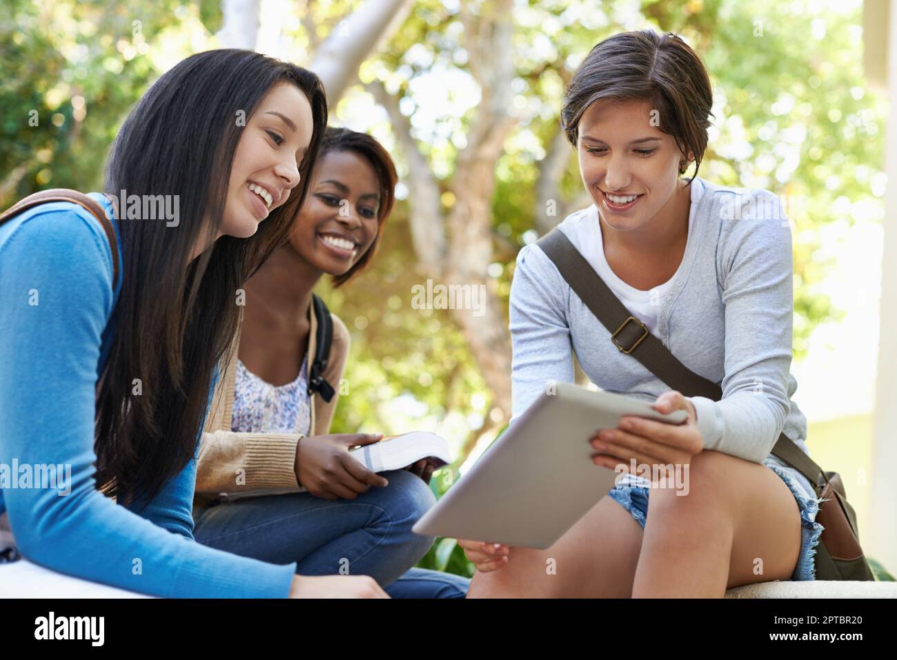 College Students Sitting Outside