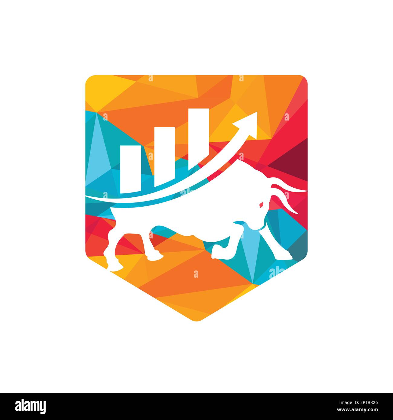 Financial bull logo design. Trade Bull Chart, finance logo. Economy ...